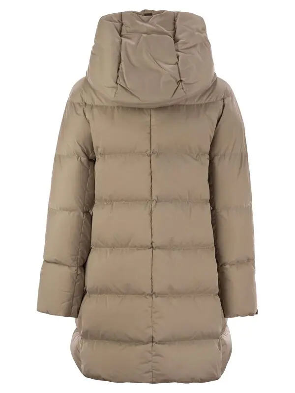 Herno A-shape Down Jacket With Hood - Cream