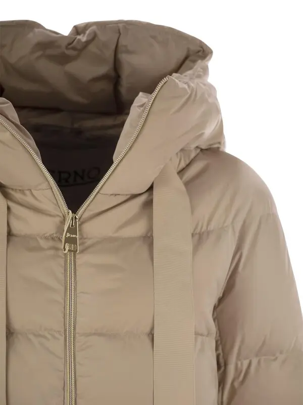 Herno A-shape Down Jacket With Hood - Cream