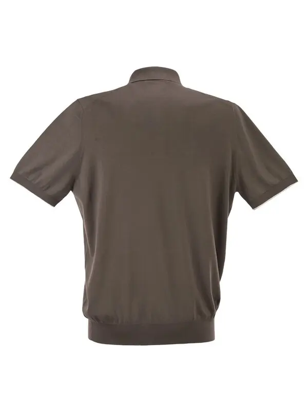 Brunello Cucinelli Lightweight Cotton Knit Polo Shirt