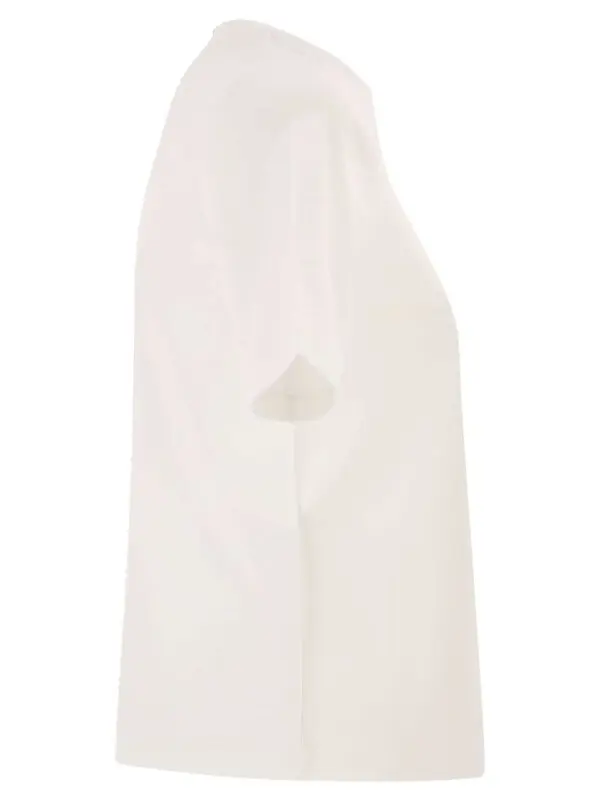 Herno Cotton T-shirt With Logo Buttons On The Sides - White