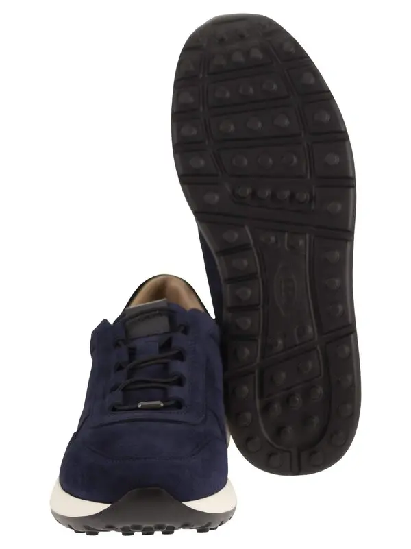 TOD'S Goatskin Suede Sneakers - Blue