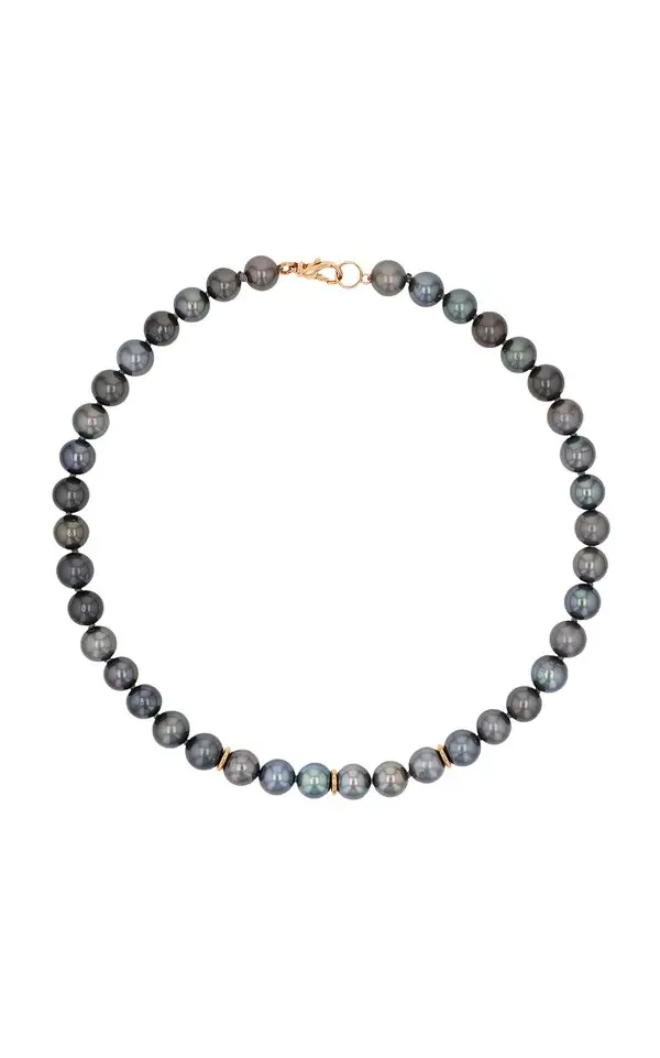 Sheryl Lowe 14k Yellow Gold Tahitian Pearl Strand Necklace - Grey