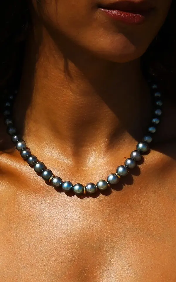 Sheryl Lowe 14k Yellow Gold Tahitian Pearl Strand Necklace