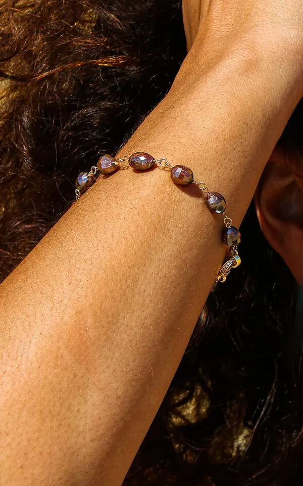 Sheryl Lowe 14k Yellow Gold Hand Cut Chocolate Diamond Bracelet