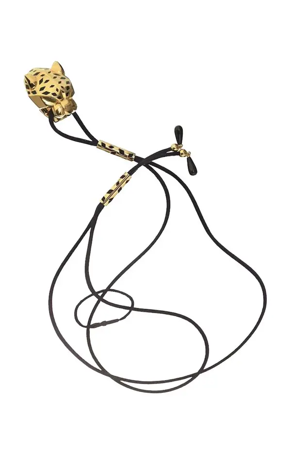 THE BACK VAULT Cartier Panthere 18k Yellow Lacquer Head Pendant - Gold