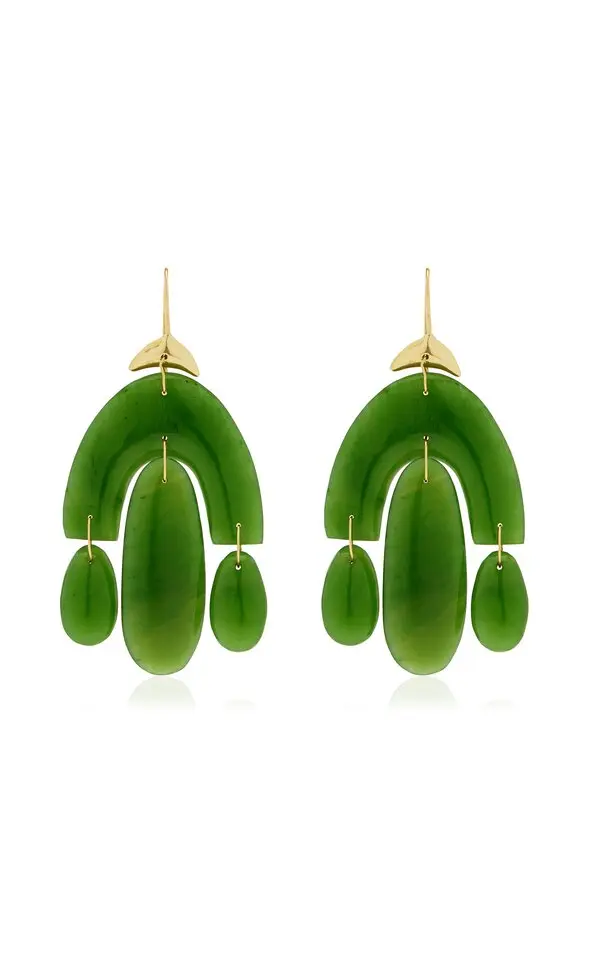 TEN THOUSAND THINGS 18k Gold Jade Girandole Earring