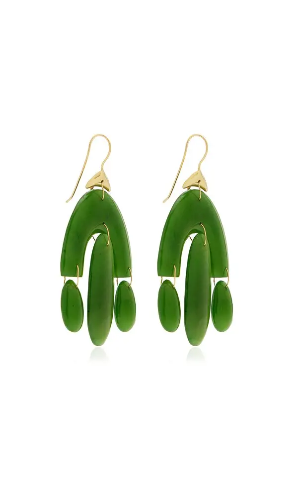 TEN THOUSAND THINGS 18k Gold Jade Girandole Earring