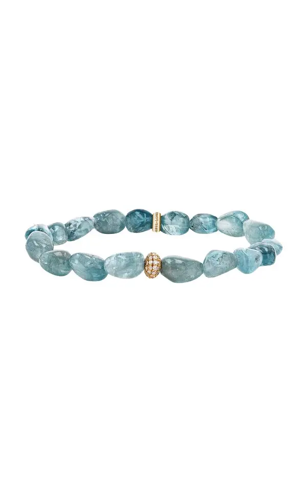 Sheryl Lowe 14k Yellow Gold Zircon Nugget Diamond Beaded Bracelet