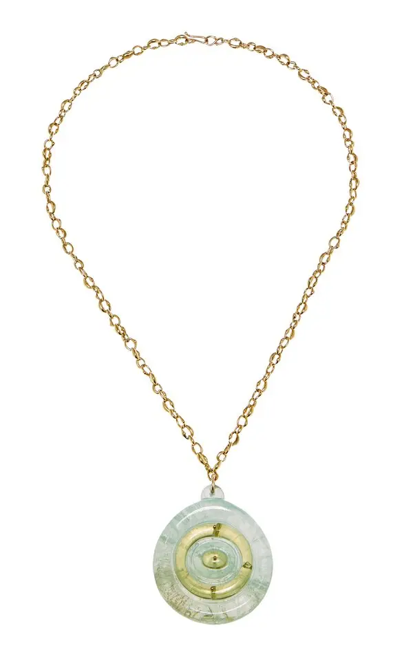 TEN THOUSAND THINGS 10k Yellow Gold Lemon Quartz And Aquamarine Sun Pendant - Blue