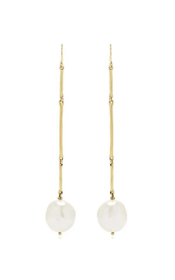 TEN THOUSAND THINGS 18k Green Gold South Sea Pearl Shoulder Duster Earring