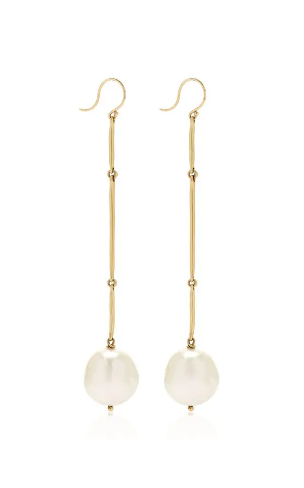 TEN THOUSAND THINGS 18k Green Gold South Sea Pearl Shoulder Duster Earring