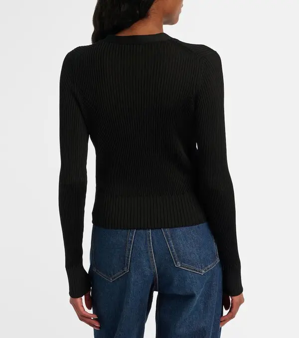 Saint Laurent Ribbed-knit Wool, Cashmere, Silk Cardigan