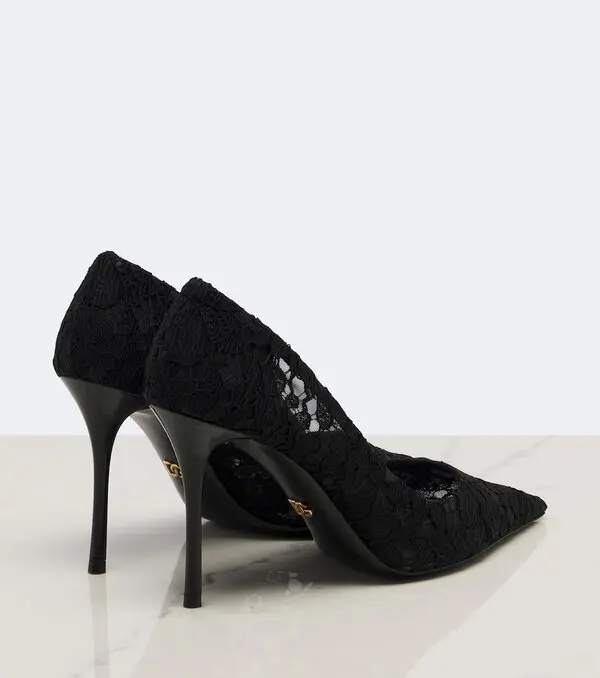 Dolce & Gabbana Leather-trimmed Lace Pumps