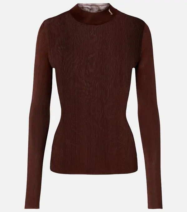 Saint Laurent Ribbed-knit Silk Sweater