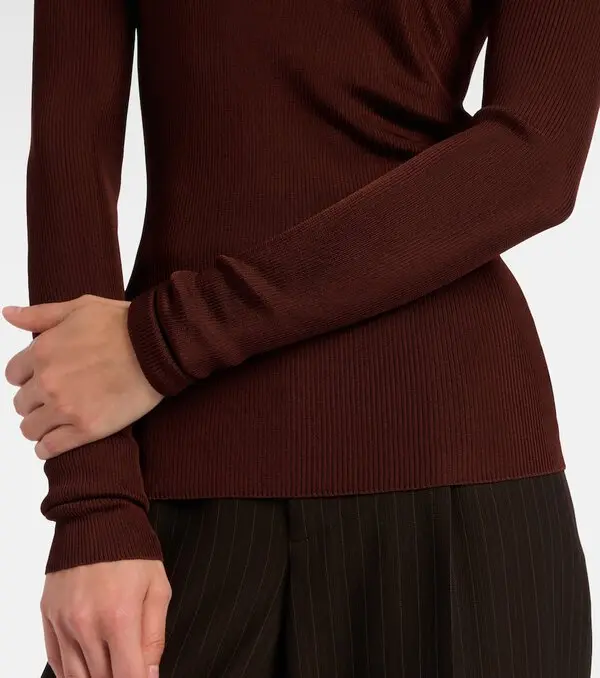 Saint Laurent Ribbed-knit Silk Sweater