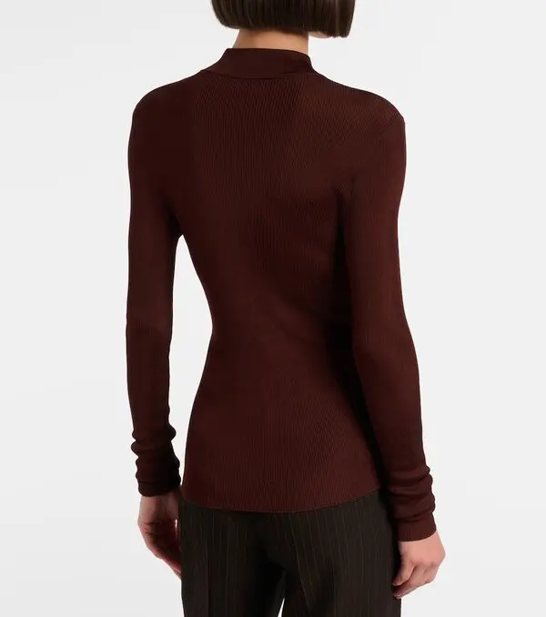 Saint Laurent Ribbed-knit Silk Sweater