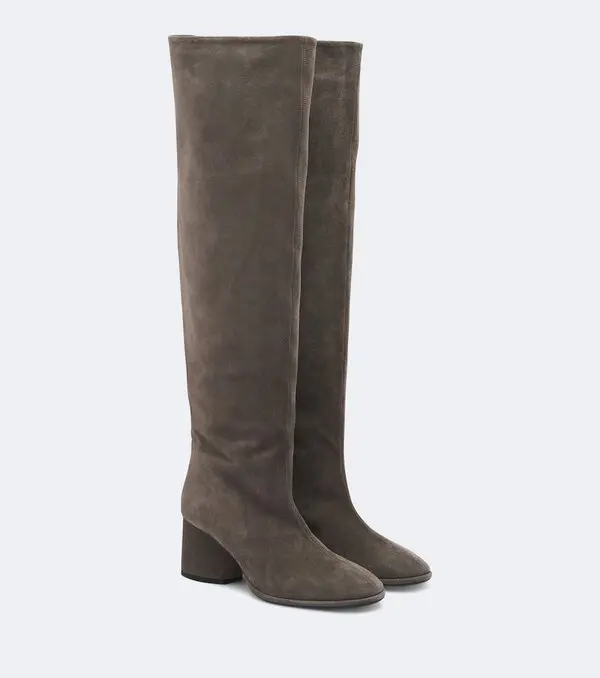 AeydĒ Almut Suede Knee-high Boots - Grey