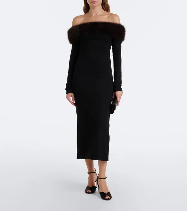 David Koma Off-shoulder Midi Dress