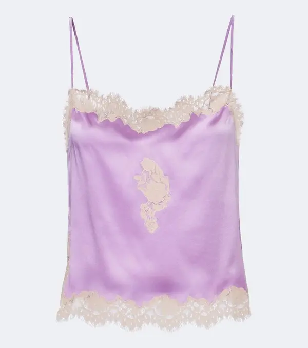 DÔEN Avelaine Lace-trimmed Silk Satin Camisole