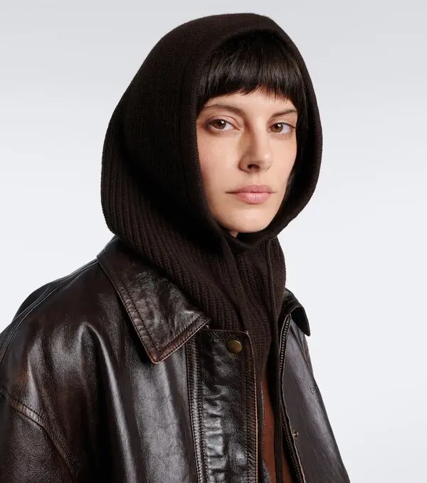 Prada Ribbed-knit Wool And Cashmere Hood