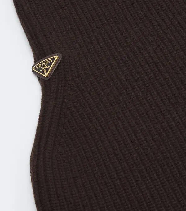 Prada Ribbed-knit Wool And Cashmere Hood