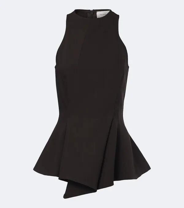 Magda Butrym Peplum Wool Top - Brown