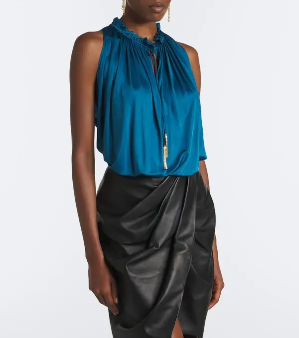 Balmain Draped Jersey Top