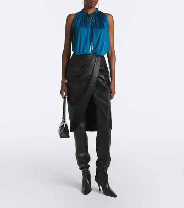 Balmain Draped Jersey Top