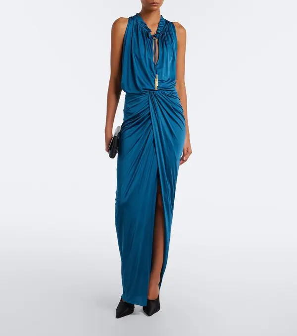 Balmain Draped Jersey Top
