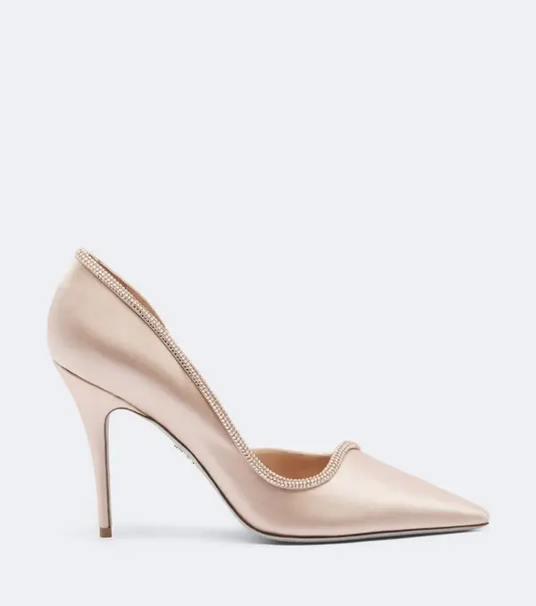 Rene Caovilla Onda Embellished Satin Pumps
