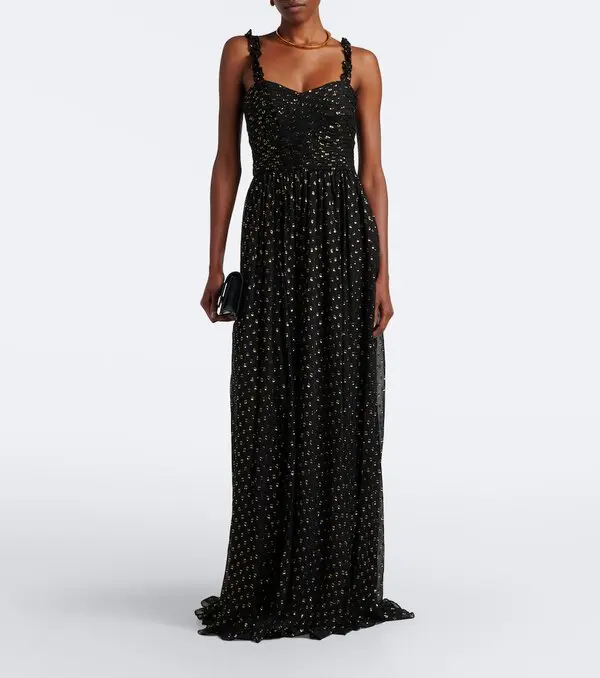 Ulla Johnson Anastasia Silk-blend Chiffon Bustier Gown