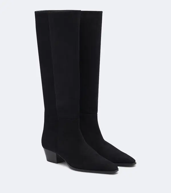 AeydĒ Medea Suede Knee-high Boots - Black