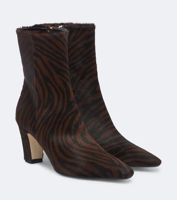 AeydĒ Maris Printed Calf Hair Ankle Boots
