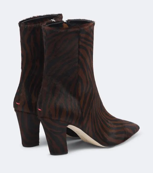 AeydĒ Maris Printed Calf Hair Ankle Boots