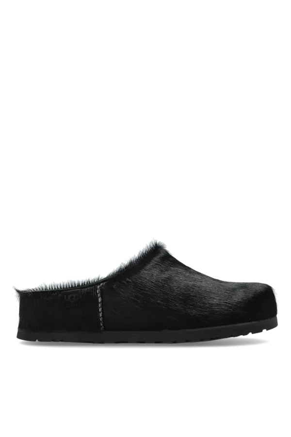 UGG Otzo Calf Hair Clog’ Leather Shoes - Black