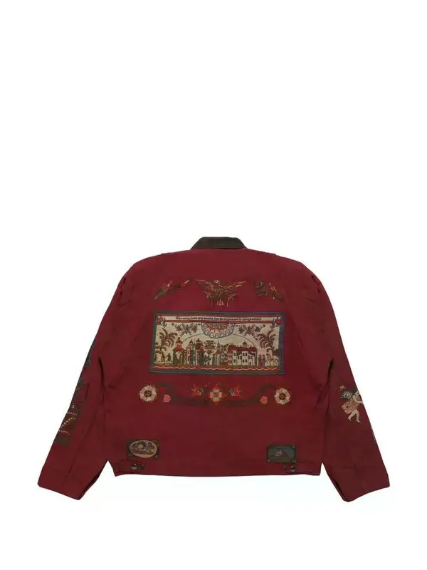 SAMUEL ZELIG Folk Embroidered Corduroy-collar Jacket
