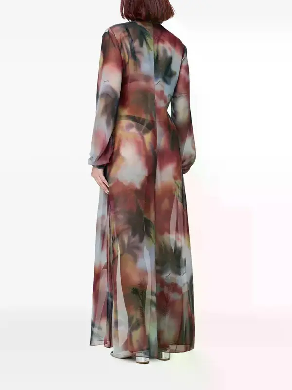 Patrizia Pepe Abstract-print Tie-fastening Maxi Beach Cover-up