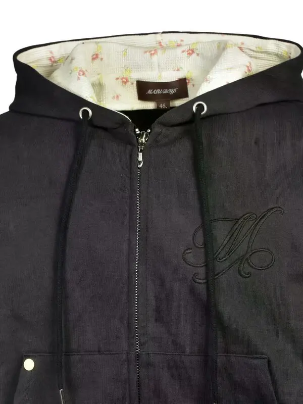 MASU Floral-print Zip-up Hoodie