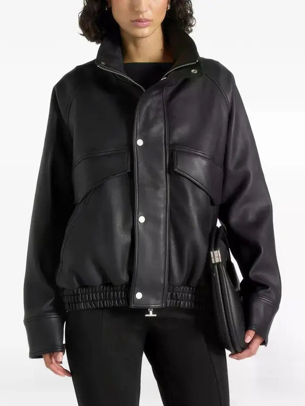 Manière De Voir Leather Bomber Jacket