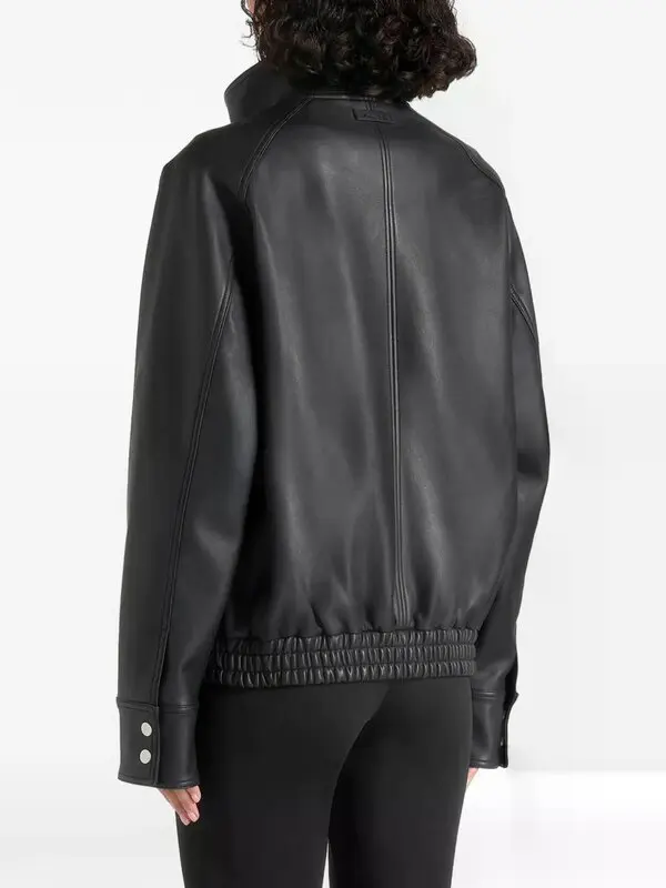 Manière De Voir Leather Bomber Jacket