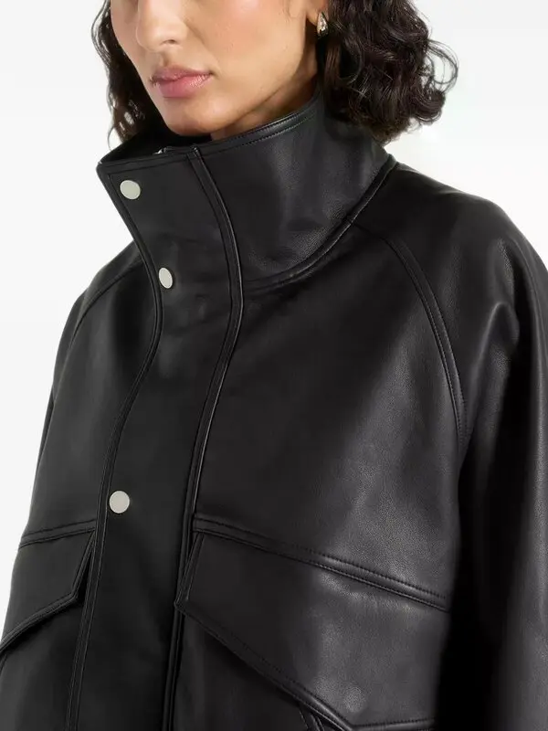 Manière De Voir Leather Bomber Jacket