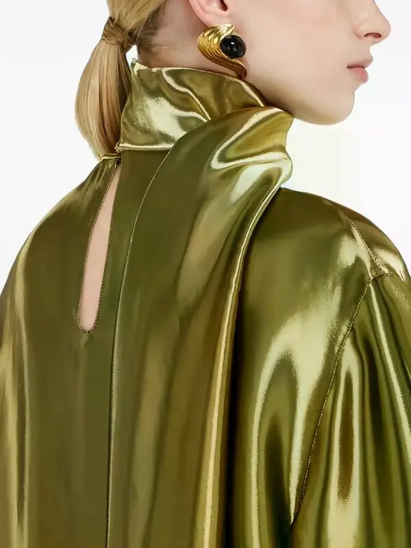 FERRAGAMO Liquid Lamé Blouse Top