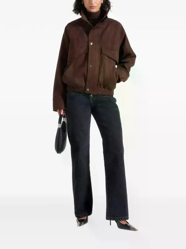 Manière De Voir Romain Suede Funnel-neck Bomber Jacket