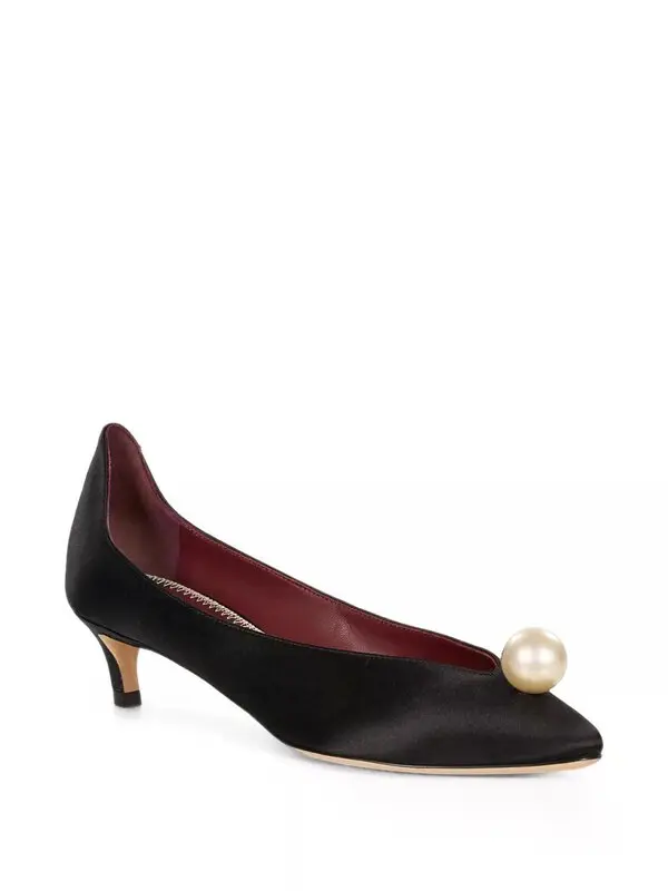 Magda Butrym Faux-pearl Embellished Satin Pumps