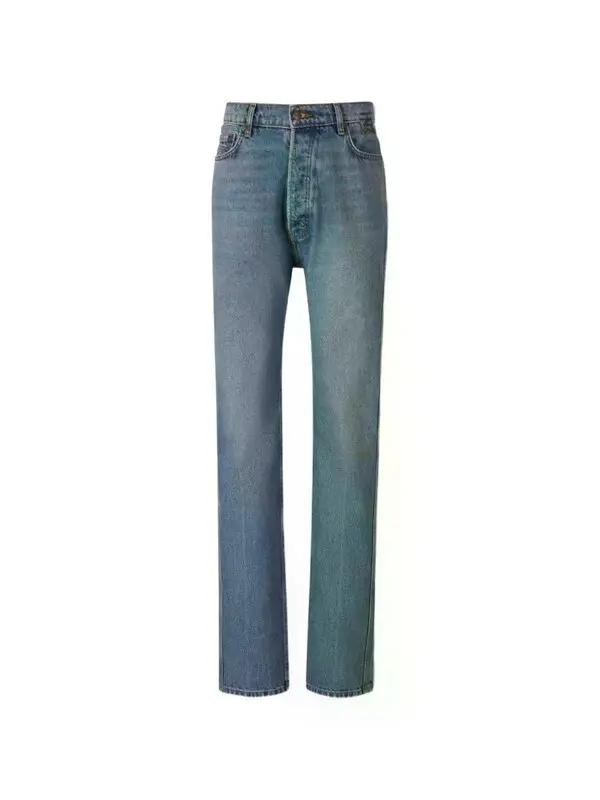 Rhude Logo-embroidered Straight-leg Jeans