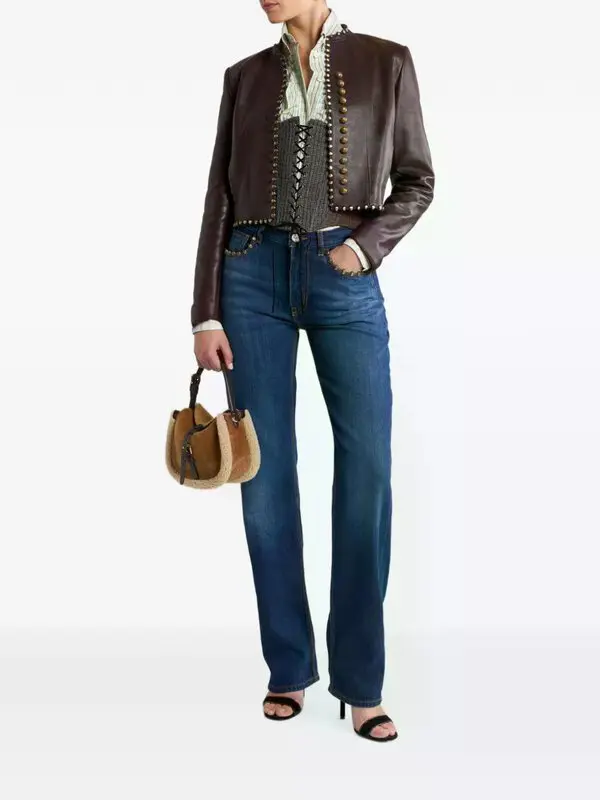 Etro Wool Corset Belt With Houndstooth Motif