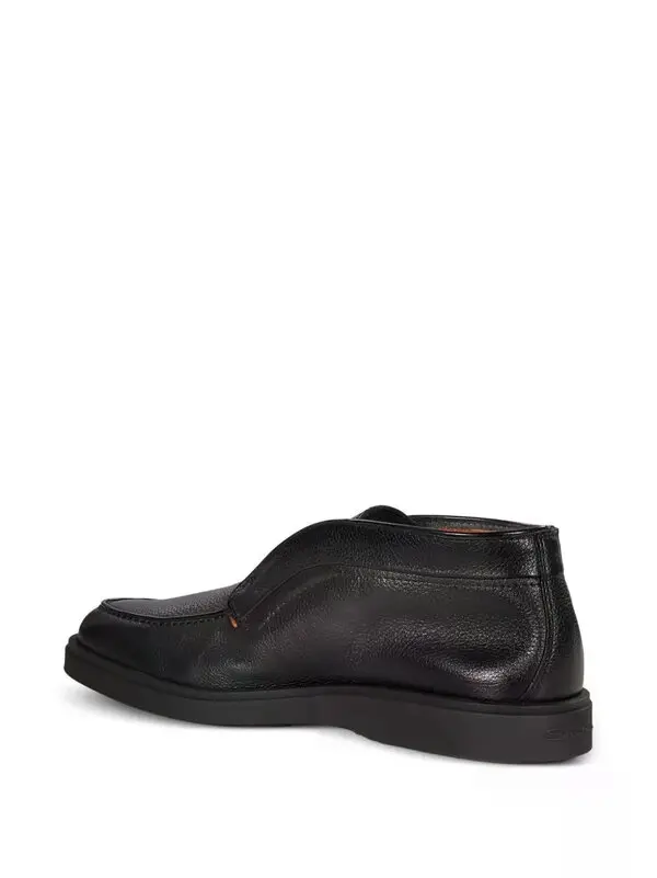 Santoni Ikki Grained-leather Slip-on Loafers