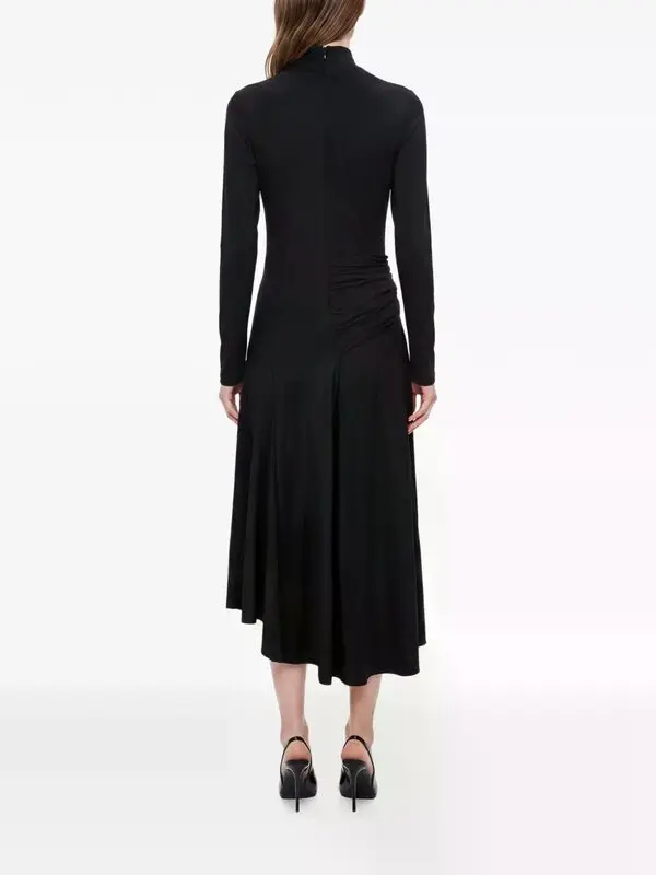 Victoria Beckham Knot-detail Gathered-finish Midi Dress - Black