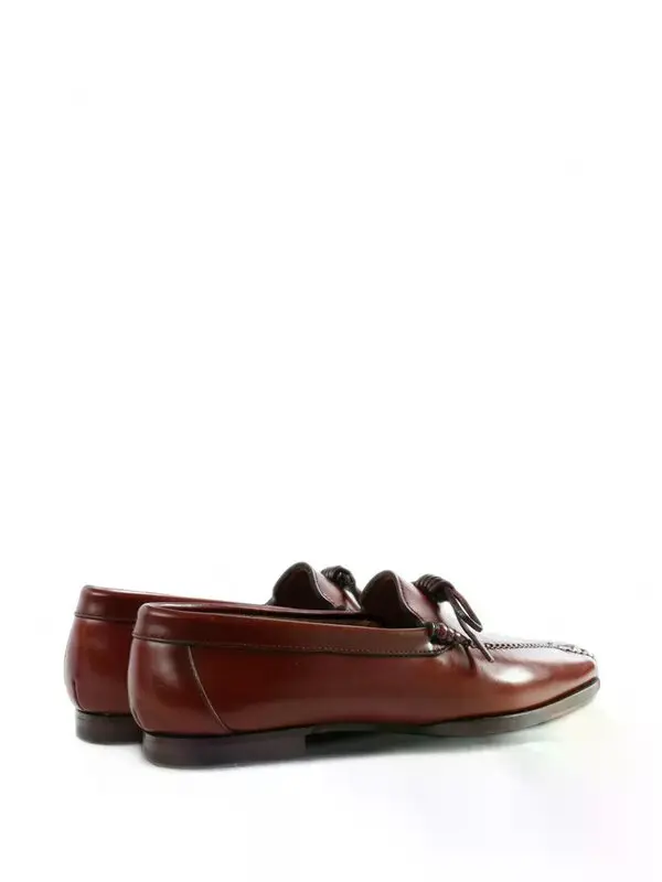 Hereu Aresta Bow-detail Whipstitch-trim Pointed-toe Loafers