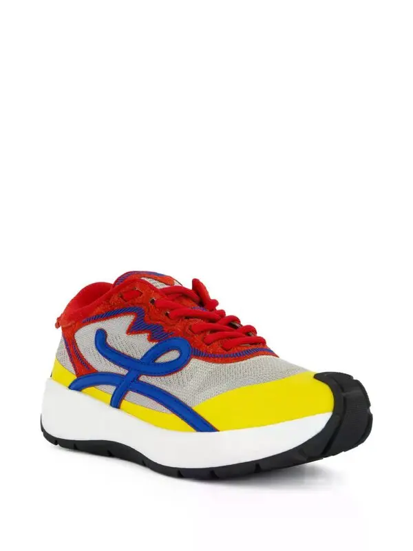 Loewe Pogo Knit Suede Sneakers - Red